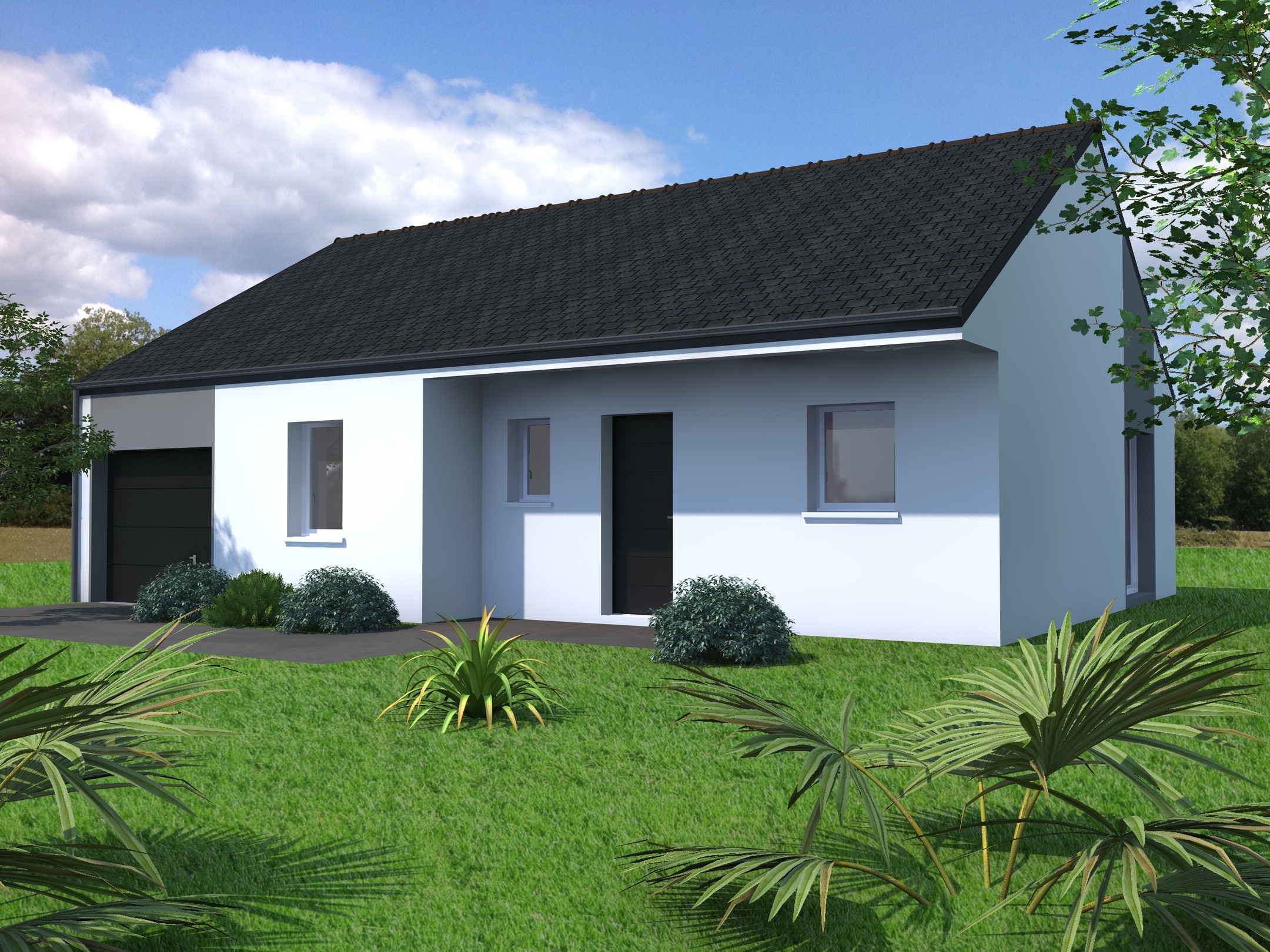 Plan Maison 80m2 Plain Pied - Nantes (44) - MF Construction