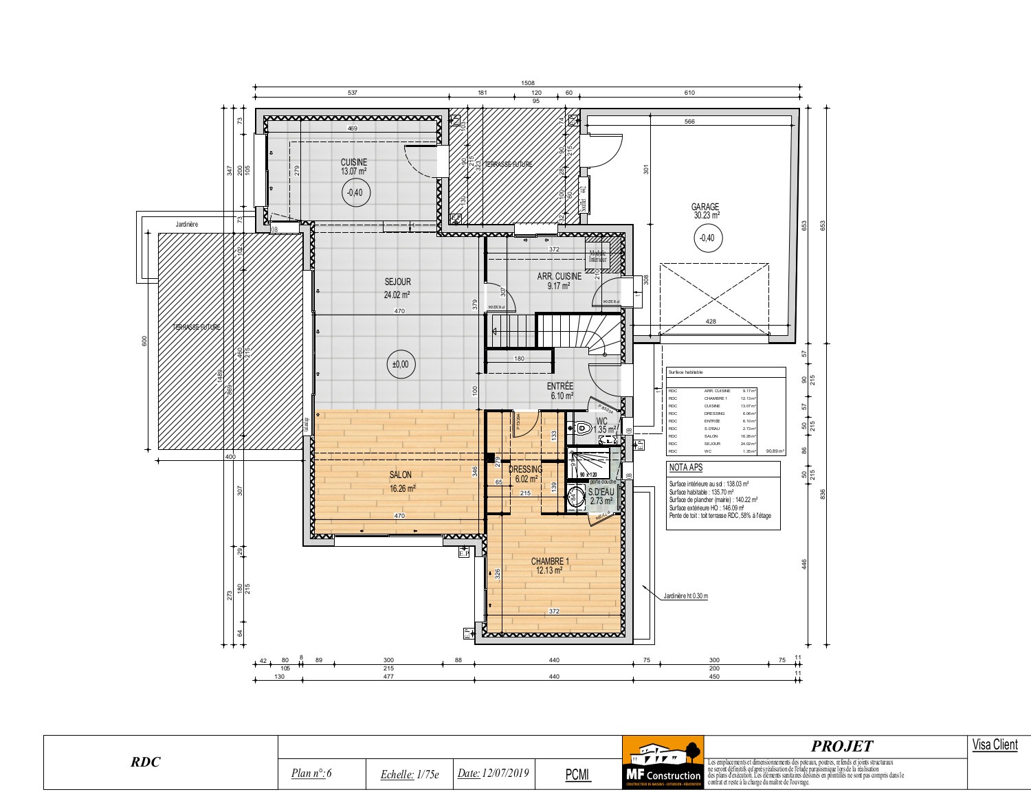 Plan Maison 180m2 avec étage - Nantes (44) - MF Construction