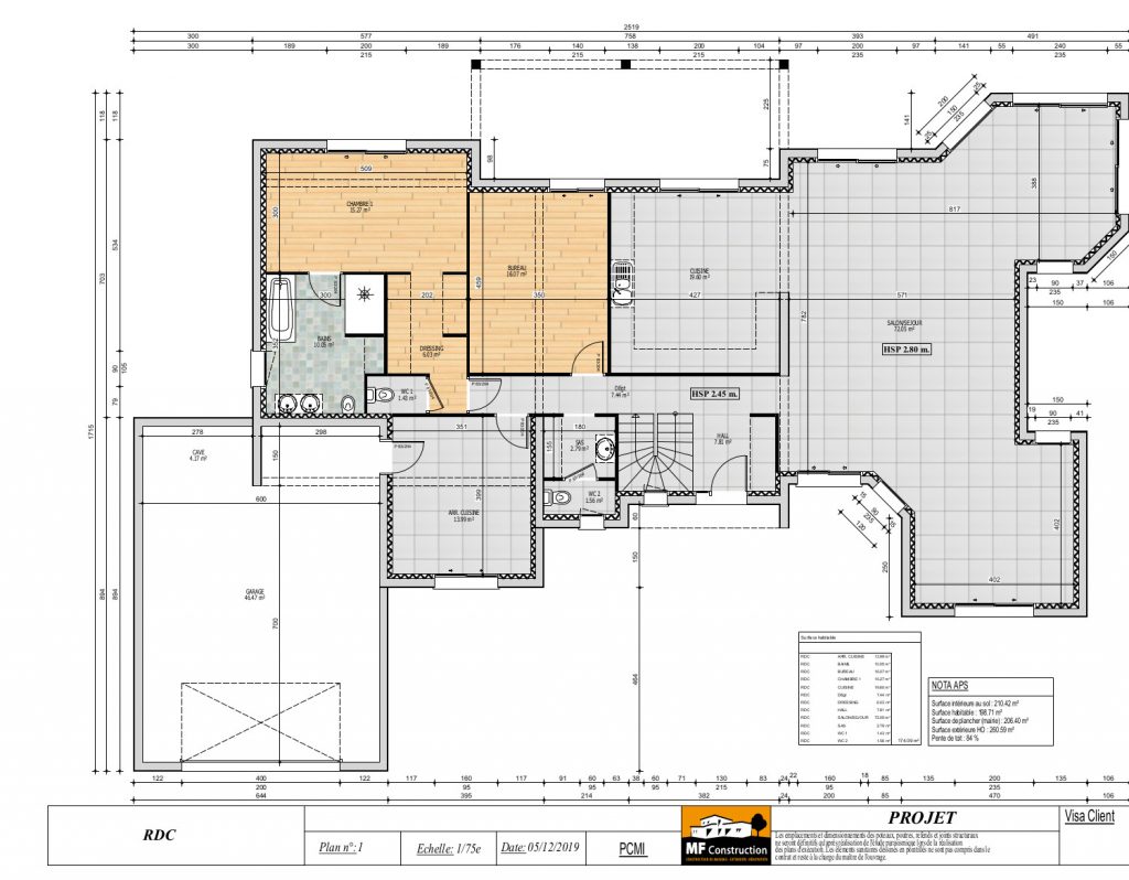 Plan Maison 200m2 avec Etage - Nantes (44) - MF Construction