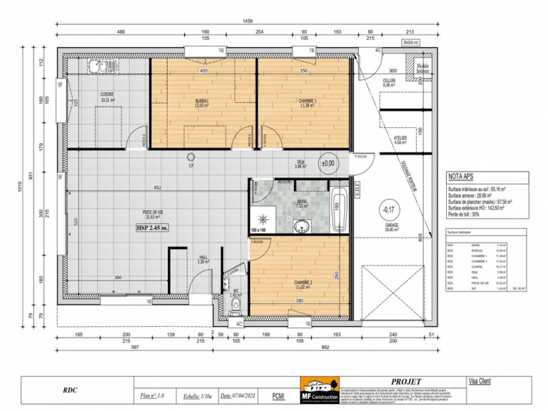 Plan maison 90 m2 - Sur-Mesure - Loire Atlantique - MF-Construction